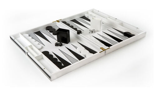 18” Lucite backgammon white\design – Debs Girls Room
